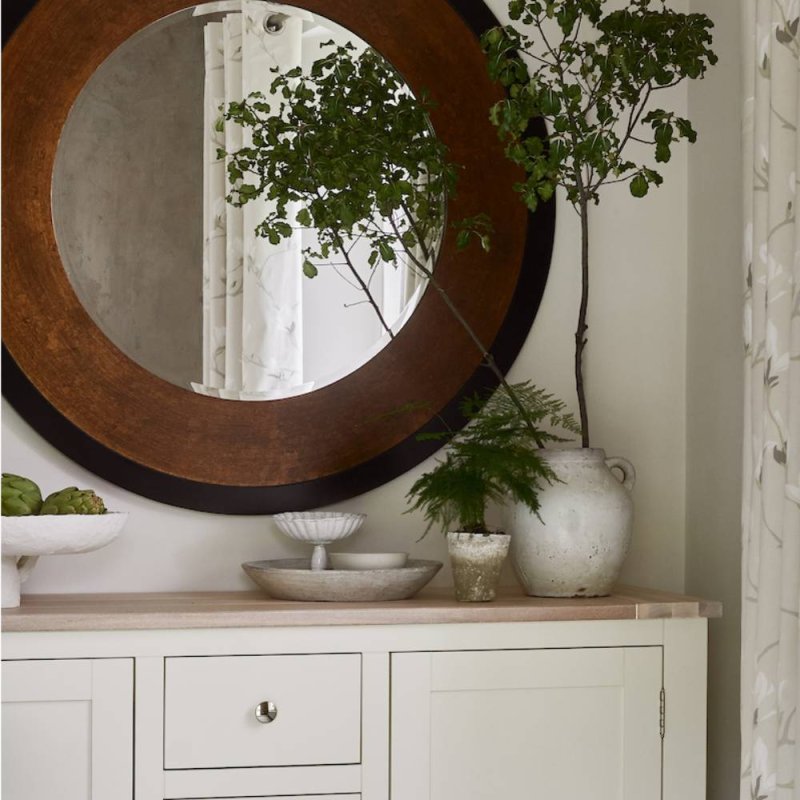 Laura Ashley Cara Round Mirror Large - Glasswells